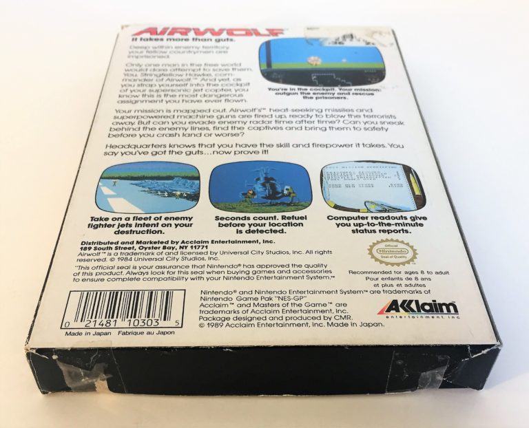 JEU NINTENDO AIRWOLF - Boutique Univers Vintage